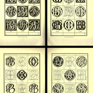 1200 MONOGRAMS & CIPHERS Vintage Illustrated Designs for Embroidery ...