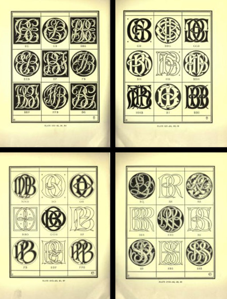 1200 MONOGRAMS & CIPHERS Vintage Illustrated Designs for - Etsy