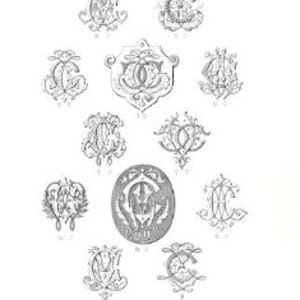 864 French MONOGRAM INITIALS Louis XIV Vintage Monograms for Embroidery ...