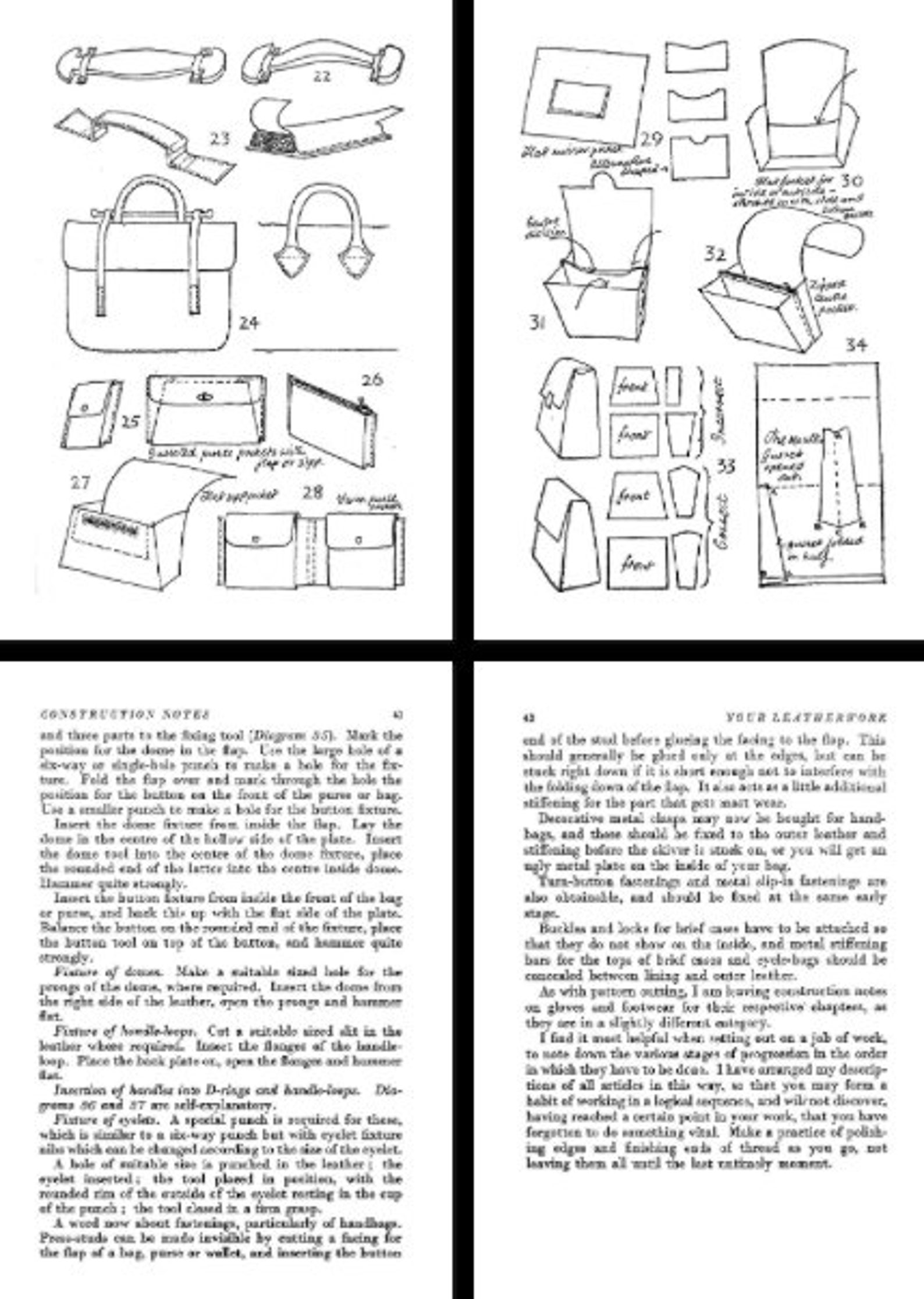 LEATHERWORK Easy Leather Projects Designs Patterns Instructions ...