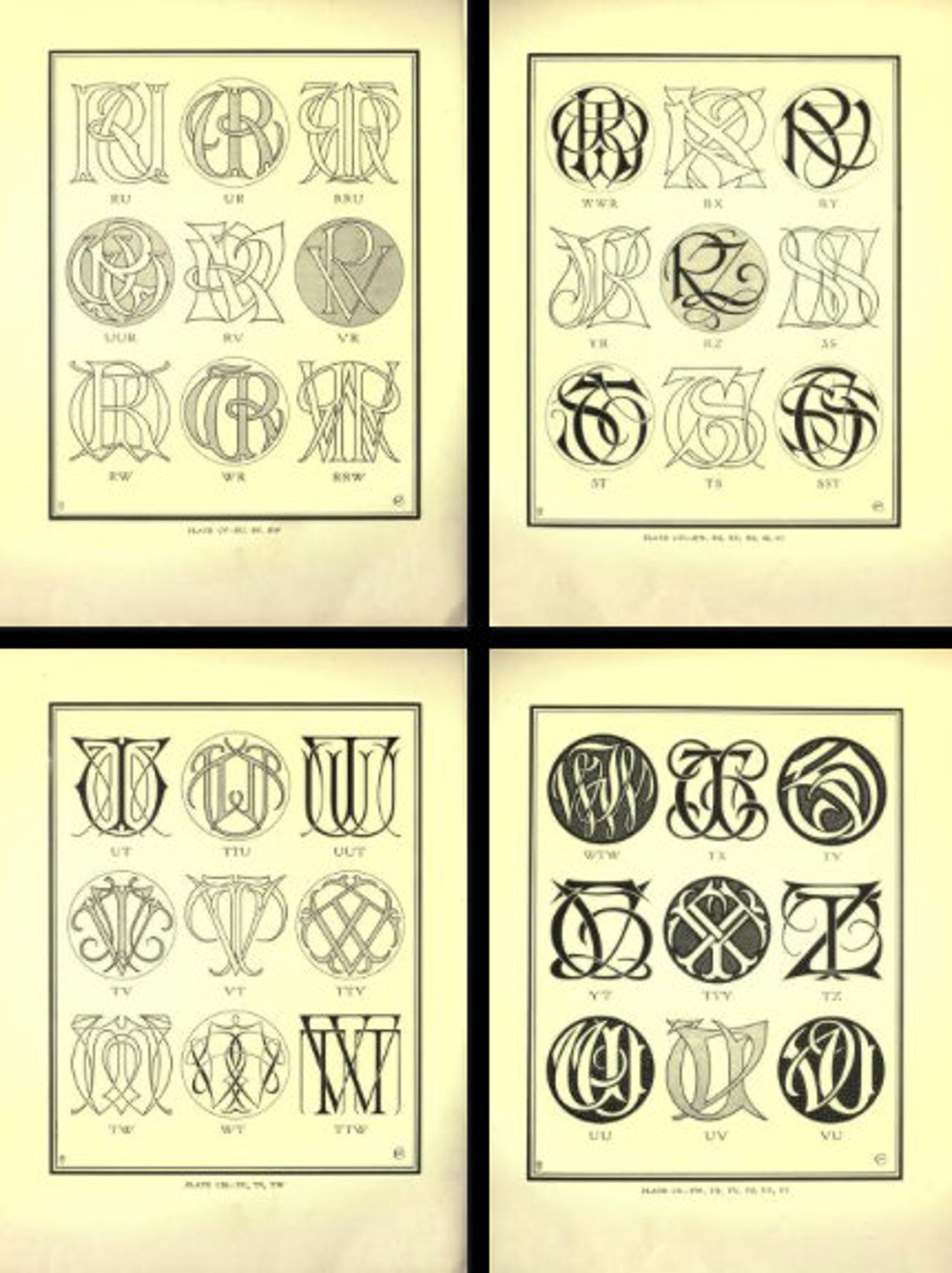 1200 MONOGRAMS & CIPHERS Vintage Illustrated Designs for - Etsy