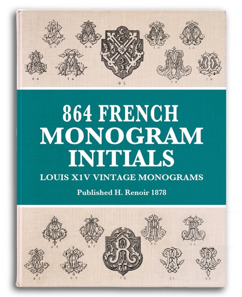 864 French MONOGRAM INITIALS Louis XIV Vintage Monograms for | Etsy