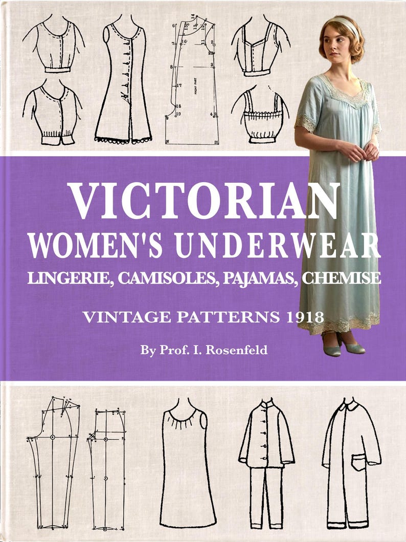 Victorian Lingerie Patterns 1918, Women's Underwear, Camisole, Pajama ...