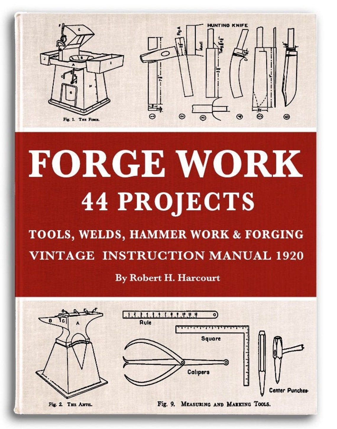 FORGE WORK 44 PROJECTS Illustrated Textbook Blacksmith Metalworking ...