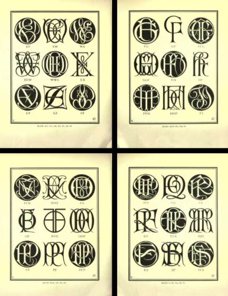 1200 MONOGRAMS & CIPHERS Vintage Illustrated Designs for - Etsy