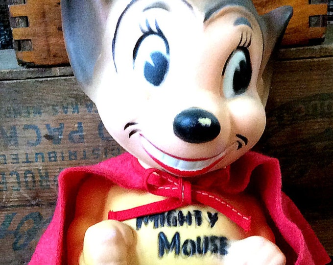 Reserved RARE Vintage Antique Estate Mighty Mouse Rubber Toy - Etsy