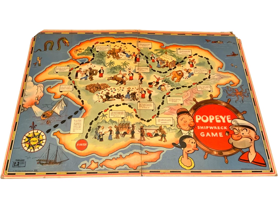 Popeye Shipwreck Game Board Vintage 1933 RARE Toys Great Display - Etsy