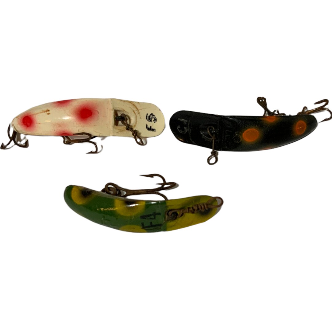 Vintage Lot of 3 Helins Fly Rod Flatfish Fishing Flies Lure Bait Tackle ...