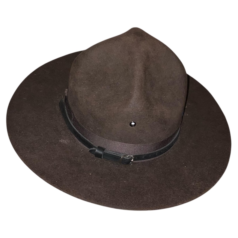 Vintage Stratton Military Drill Sergeant Hat Montana Pinch Style Size 6 ...