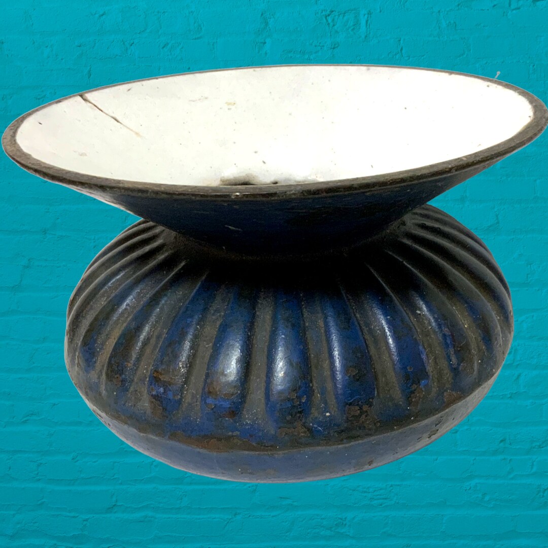 Antique Railroad Cast Iron Spittoon Cuspidor Enamel Lined RARE - Etsy