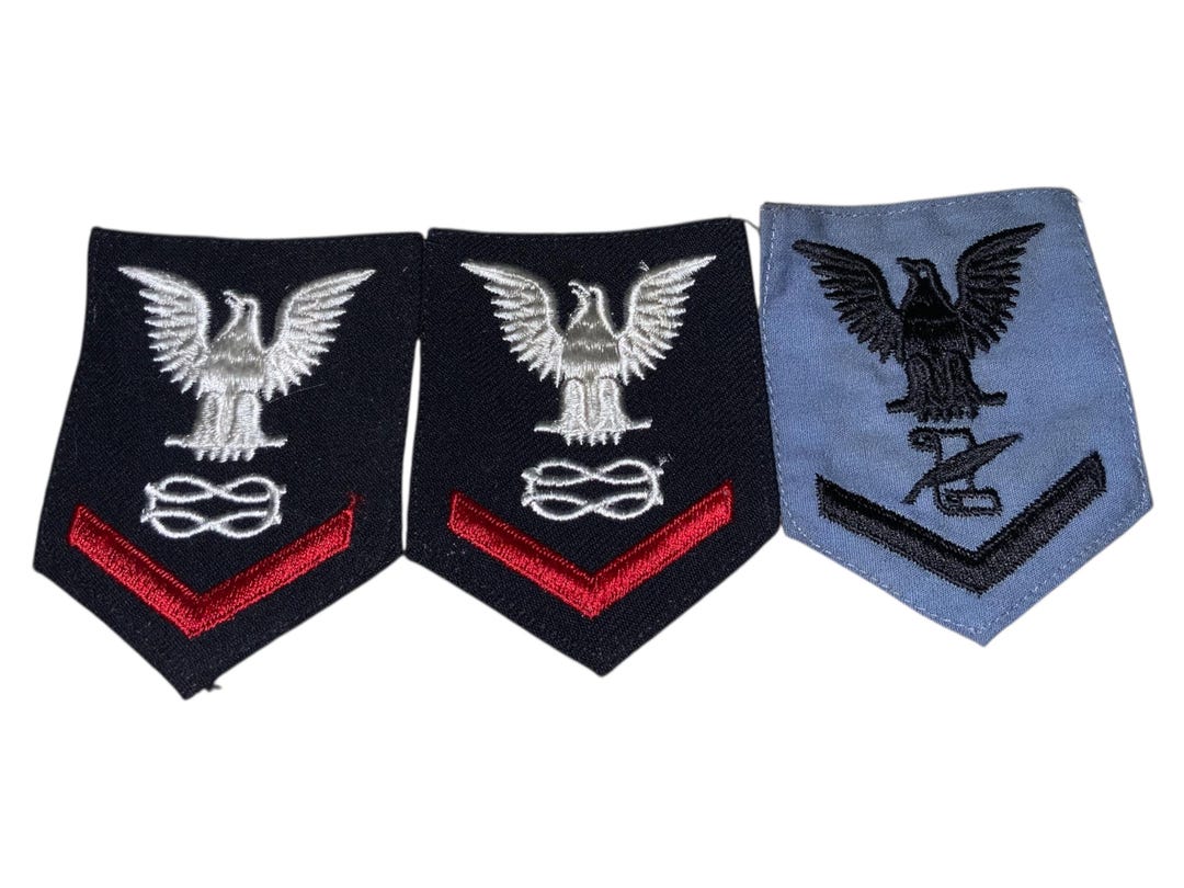 Vintage Lot of 3 Original WWII Navy Officer Uniform Badge Patch ...