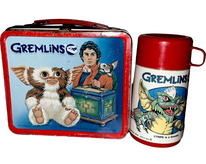Vintage Gremlins Metal Lunchbox and Thermos 1984 Lunch Box Set Movie ...