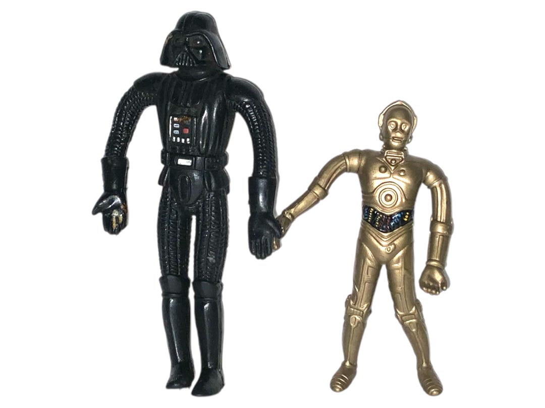 Vintage 1993 LFL Darth Vader & C3PO Star Wars Action Figures Bendable ...