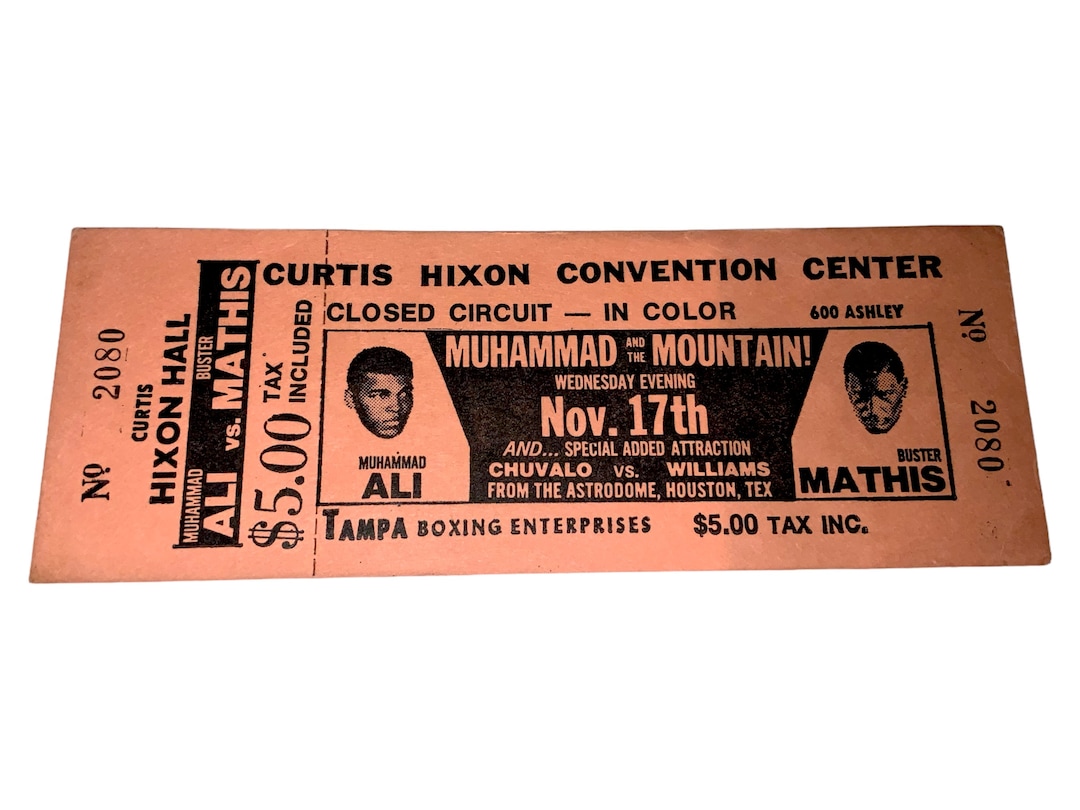 Vintage Muhammad Ali Vs Buster Mathis Authentic Original Boxing Ticket ...