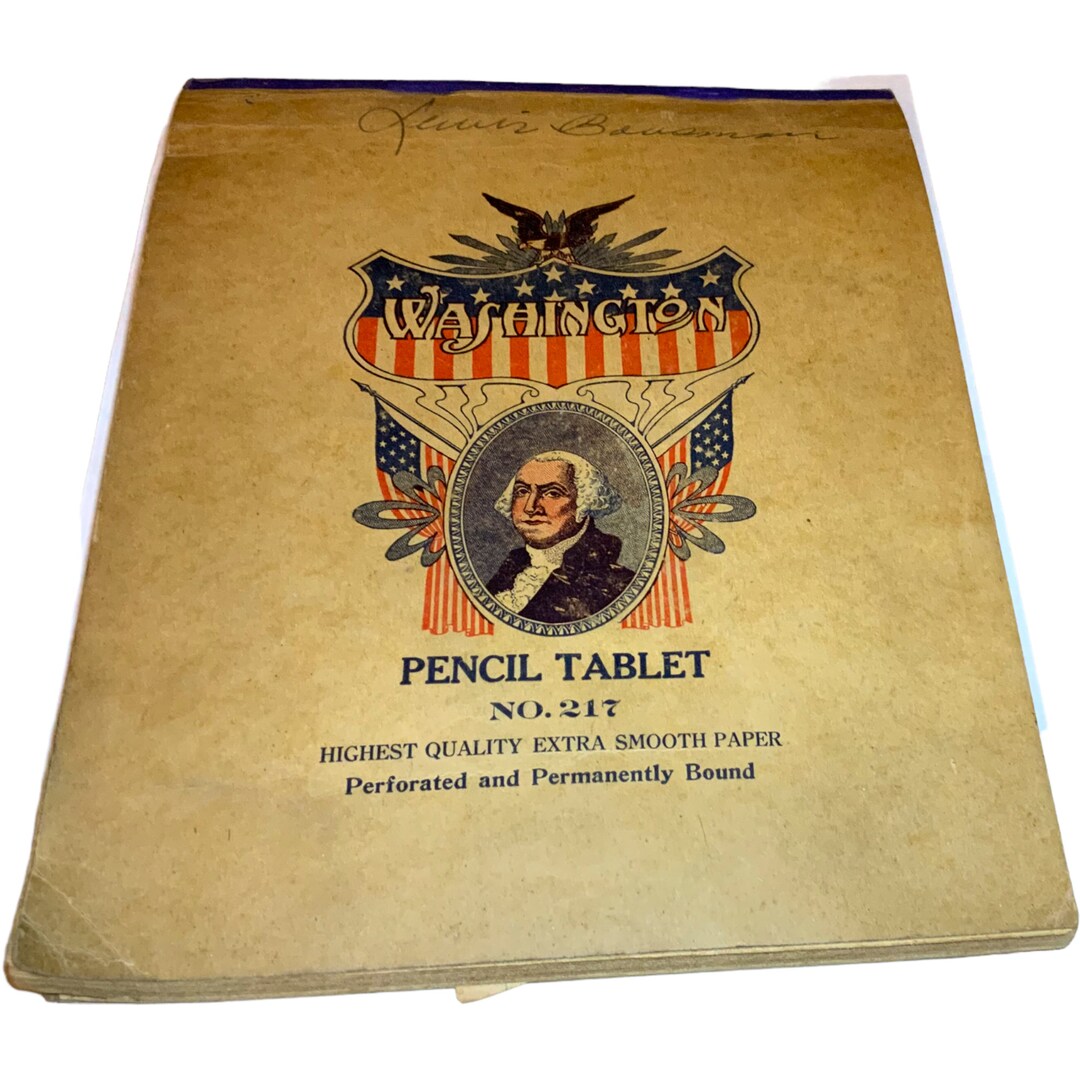 Vintage George Washington Composition Book Notebook Pencil Tablet ...