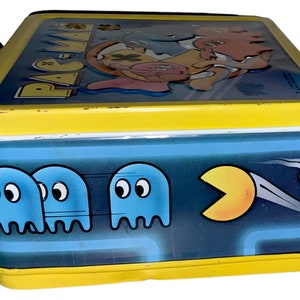 Vintage Pac Man Metal Lunchbox 1980 Lunch Box Movie Show Video Game ...