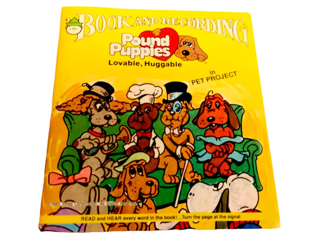 Vintage Pound Puppies in Pet Project Book and Record Character Cartoon ...