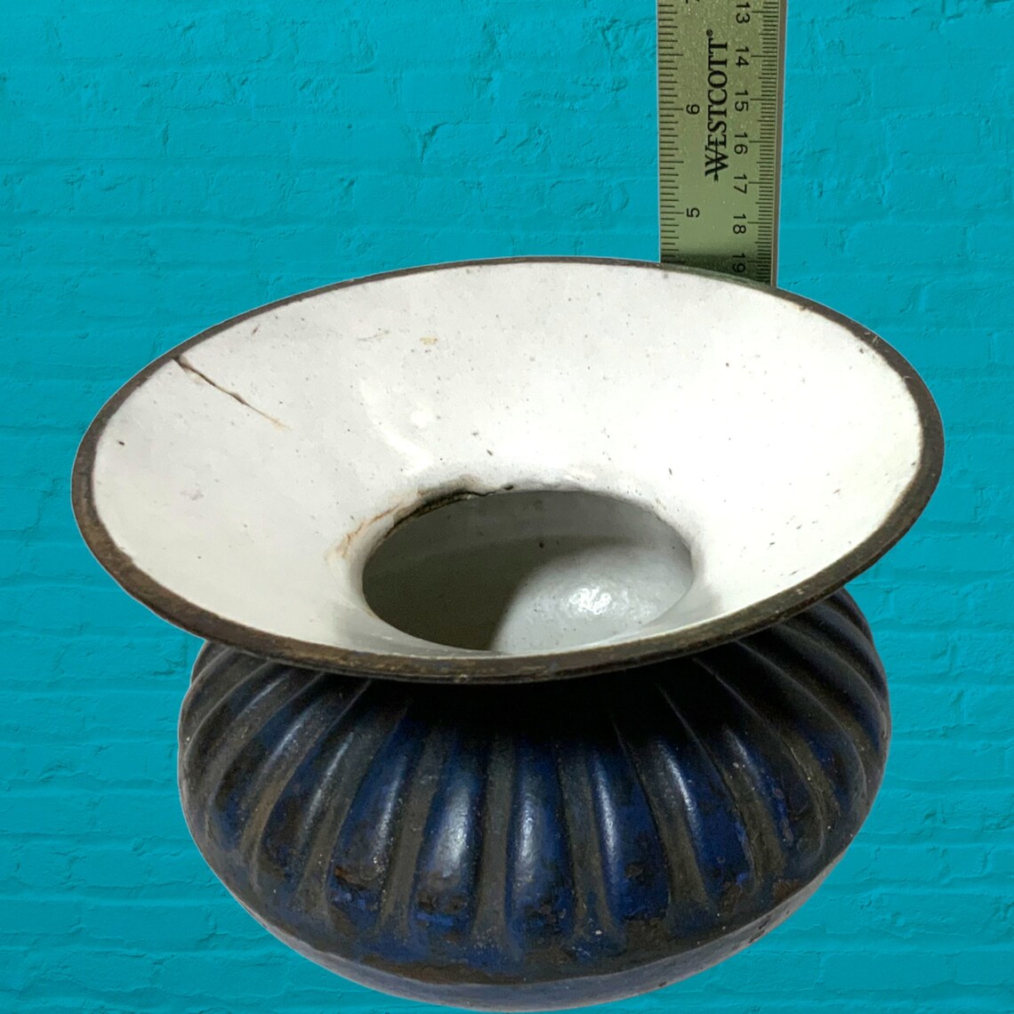 Antique Railroad Cast Iron Spittoon Cuspidor Enamel Lined RARE - Etsy