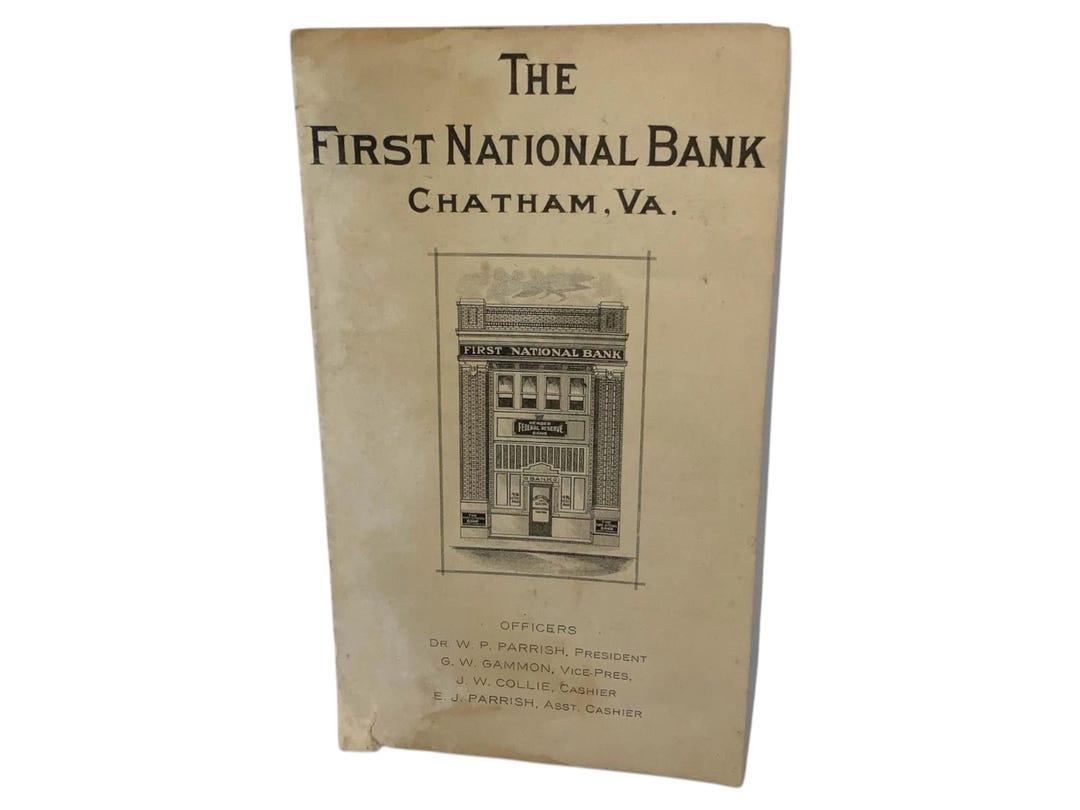 RARE Vintage the First National Bank Chatham Virginia Book Booklet ...