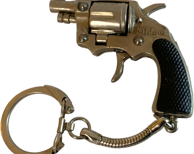 Vintage Midget Miniature Revolver Hand Gun Keychain Keyring Cap Gun ...
