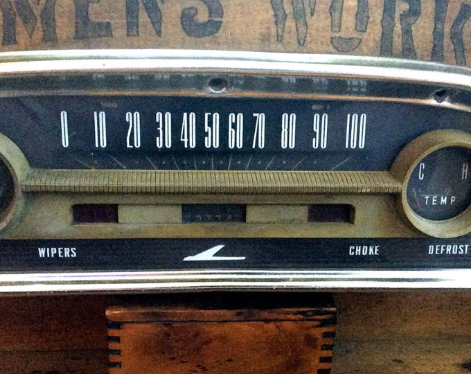 Vintage Antique Estate Car Instrument Panel Dash Insert Gauge Cluster ...