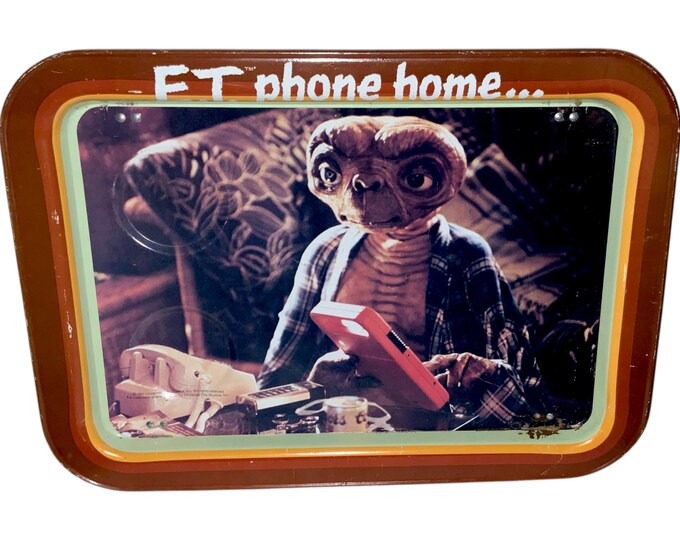 RARE Vintage E.T. Phone Home the Extra Terrestrial 1982 Metal TV Lap ...