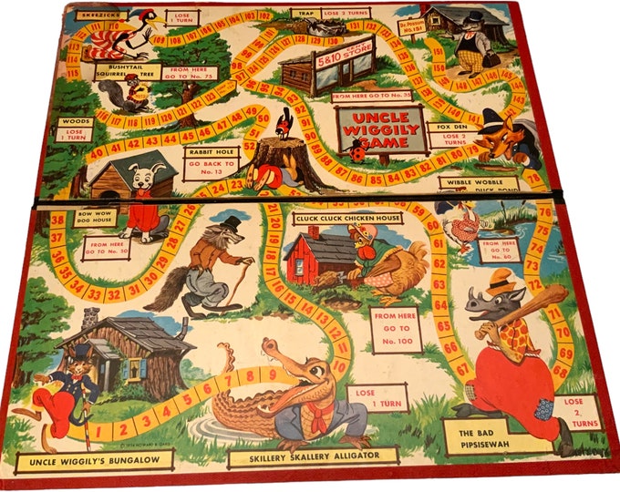 Uncle Wiggily Game Board Cartoon Game Vintage 1954 Toys Great Display ...