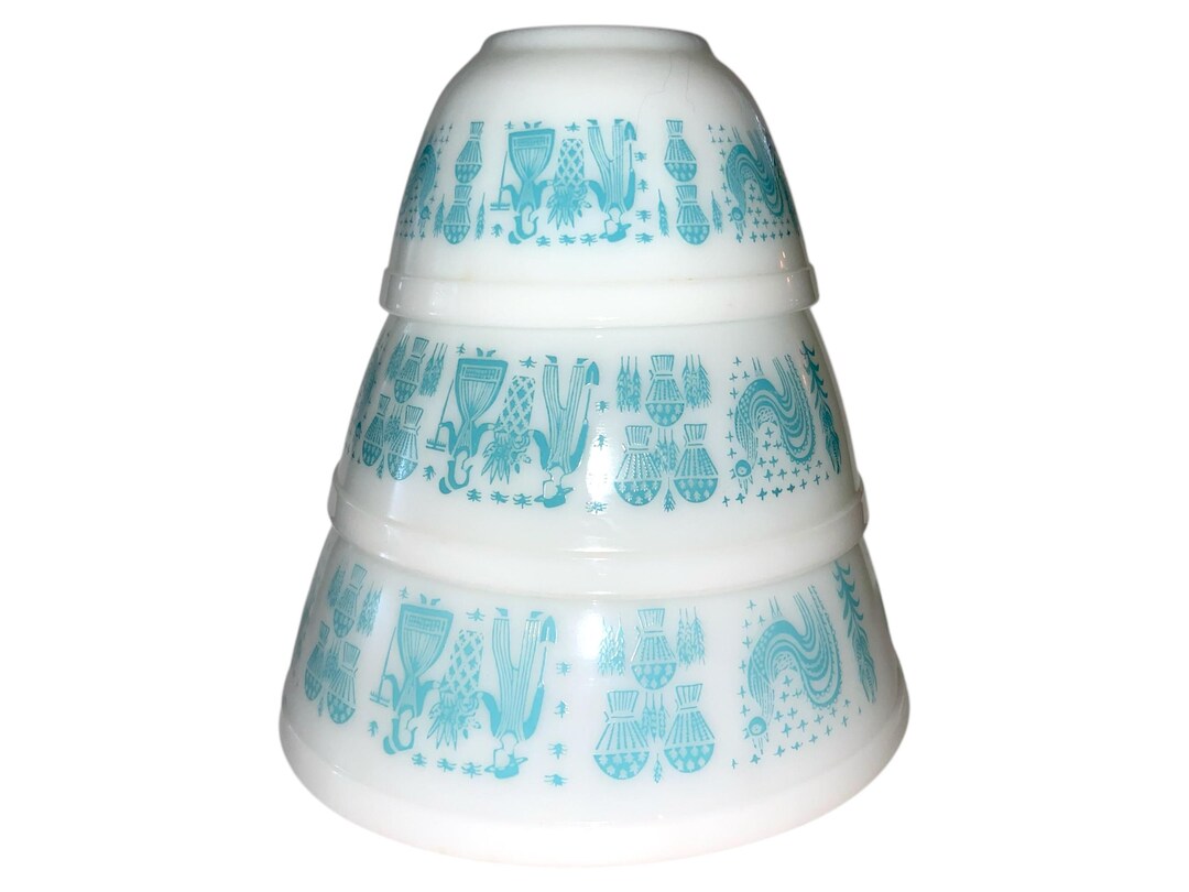 Vintage Pyrex Amish Butterprint Pattern 3 Bowl Mixing Set 1950’s MOD ...