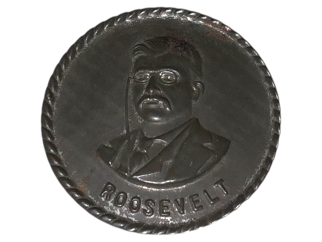 Antique 1904 Theodore Teddy Roosevelt Campaign Political Tin ...