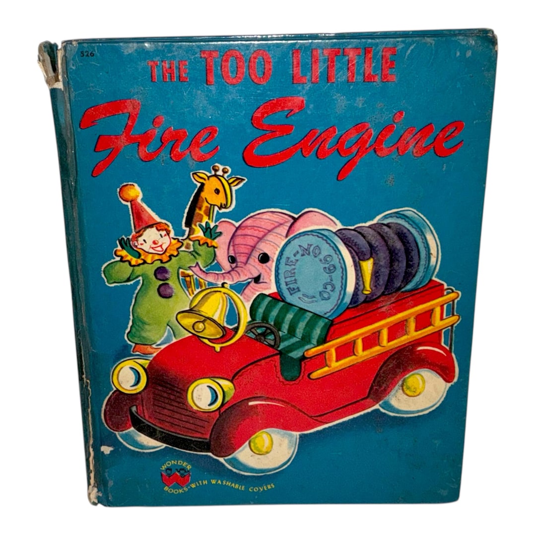 Vintage 1950 the Too Little Fire Engine Book by Jane Flory Wonder Books ...
