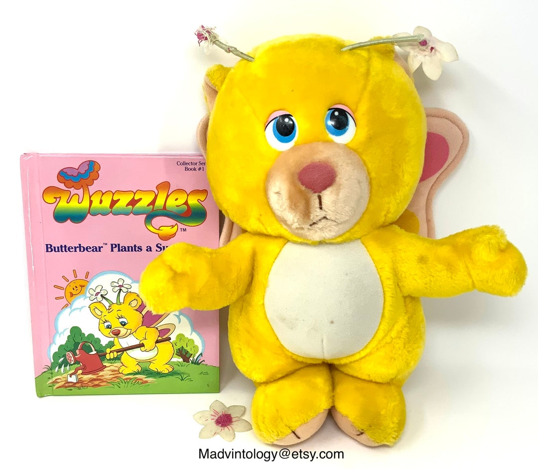 Vintage Wuzzles Butterbear Plush and Book 1984 Hasbro Yellow Butterfly ...