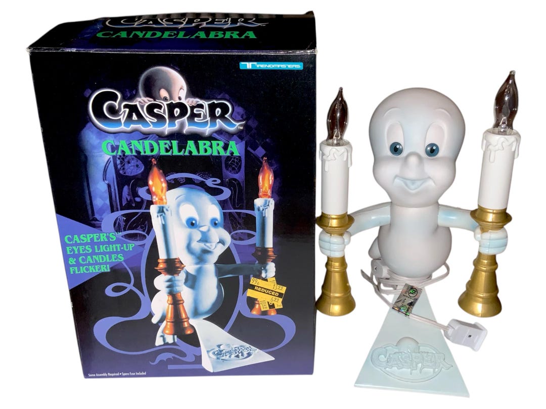 Vintage Casper the Friendly Ghost Candelabra, Lighted Halloween ...