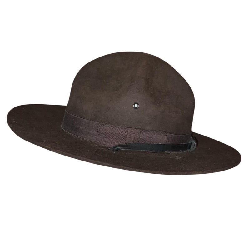 Vintage Stratton Military Drill Sergeant Hat Montana Pinch Style Size 6 ...