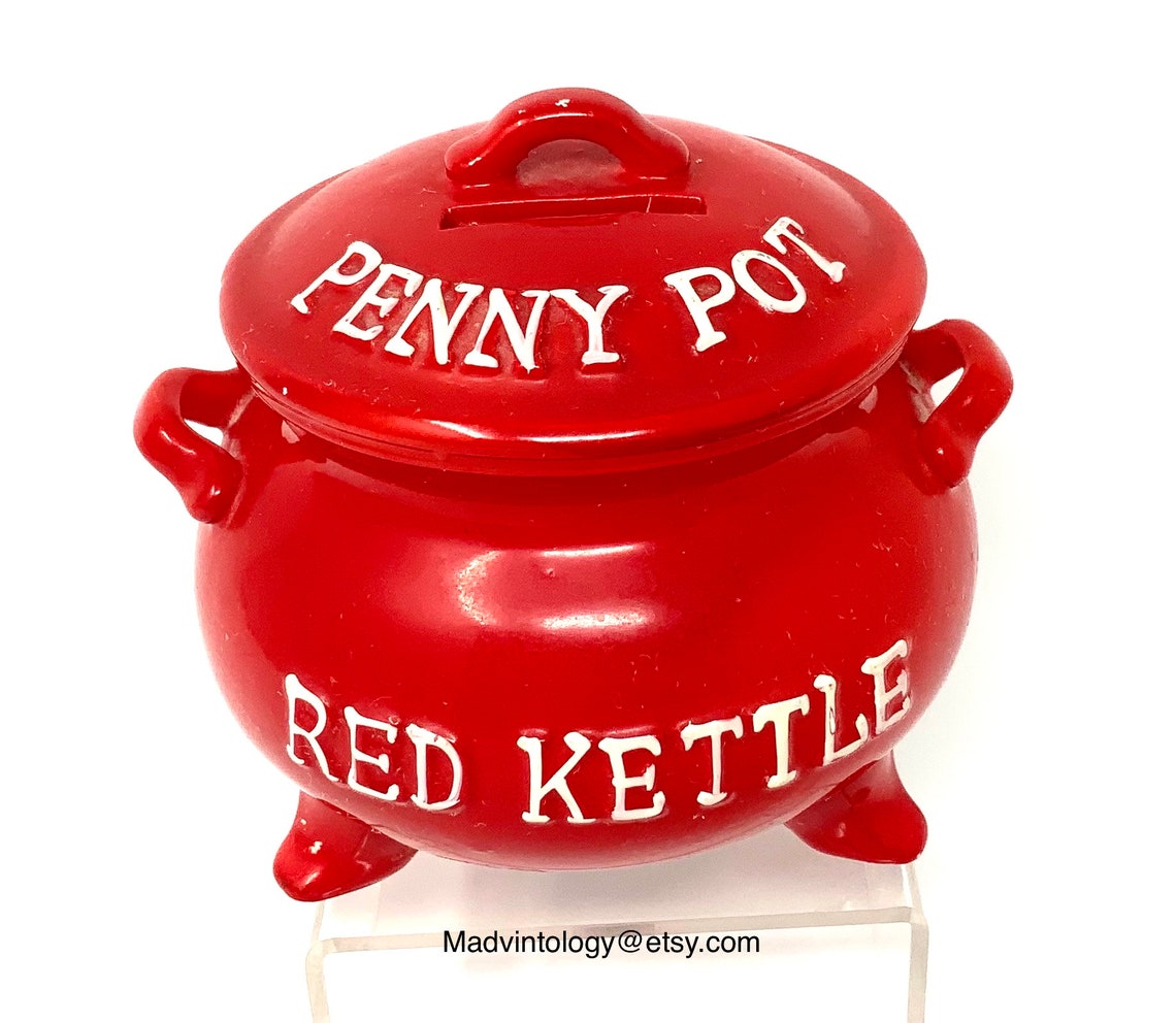 Vintage Lego Red Kettle Cauldron Penny Pot Coin Savings Bank - Etsy