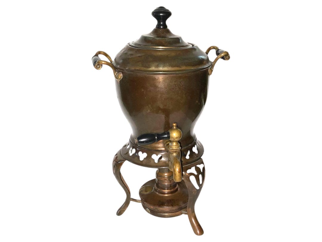 Antique 1908 Sternau Copper & Brass Tea Pot With Burner - Etsy