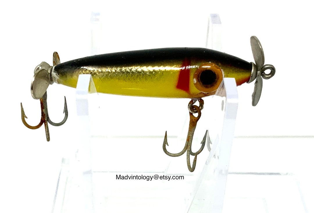 Vintage Double Propeller Prop Big Eyes Small Minnow Fishing Lure Bait ...
