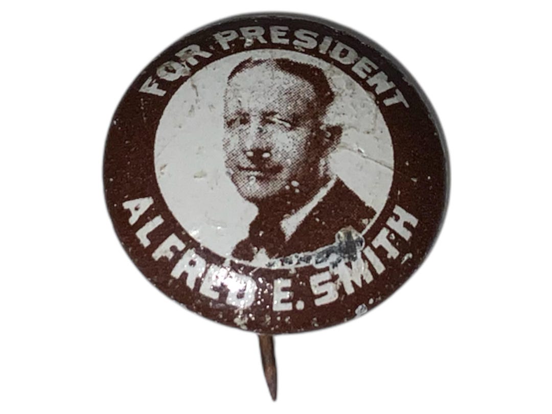 Vintage Al Alfred E. Smith for President Presidential Campaign Pinback ...