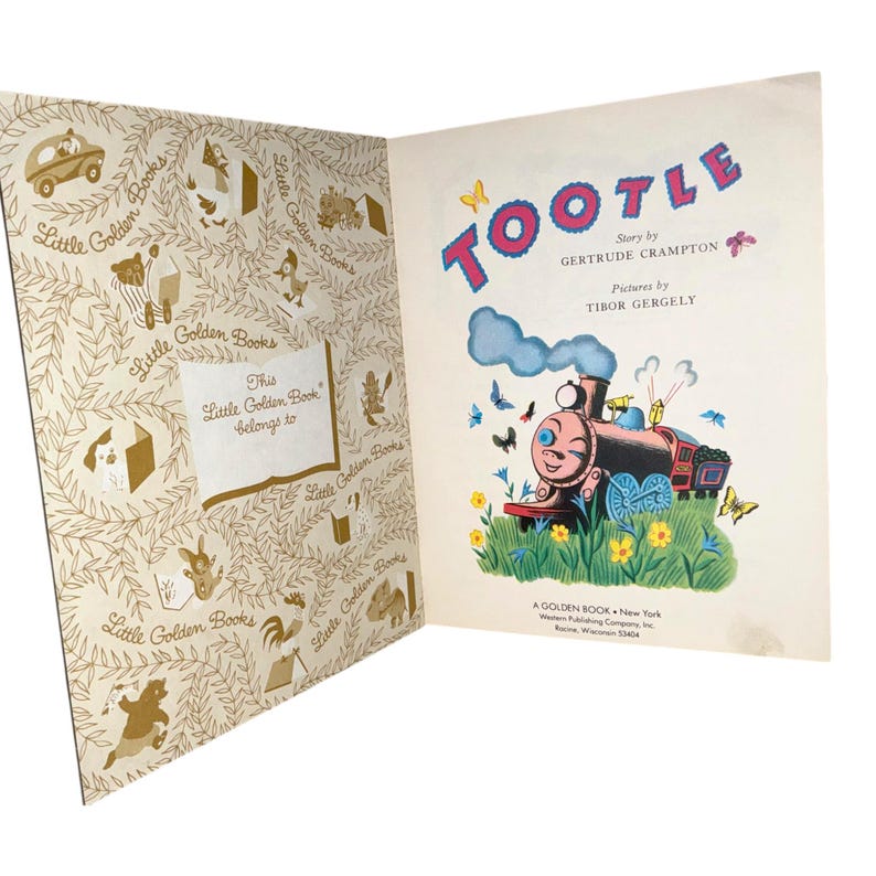 Vintage Tootle Little Golden Book Train - Etsy