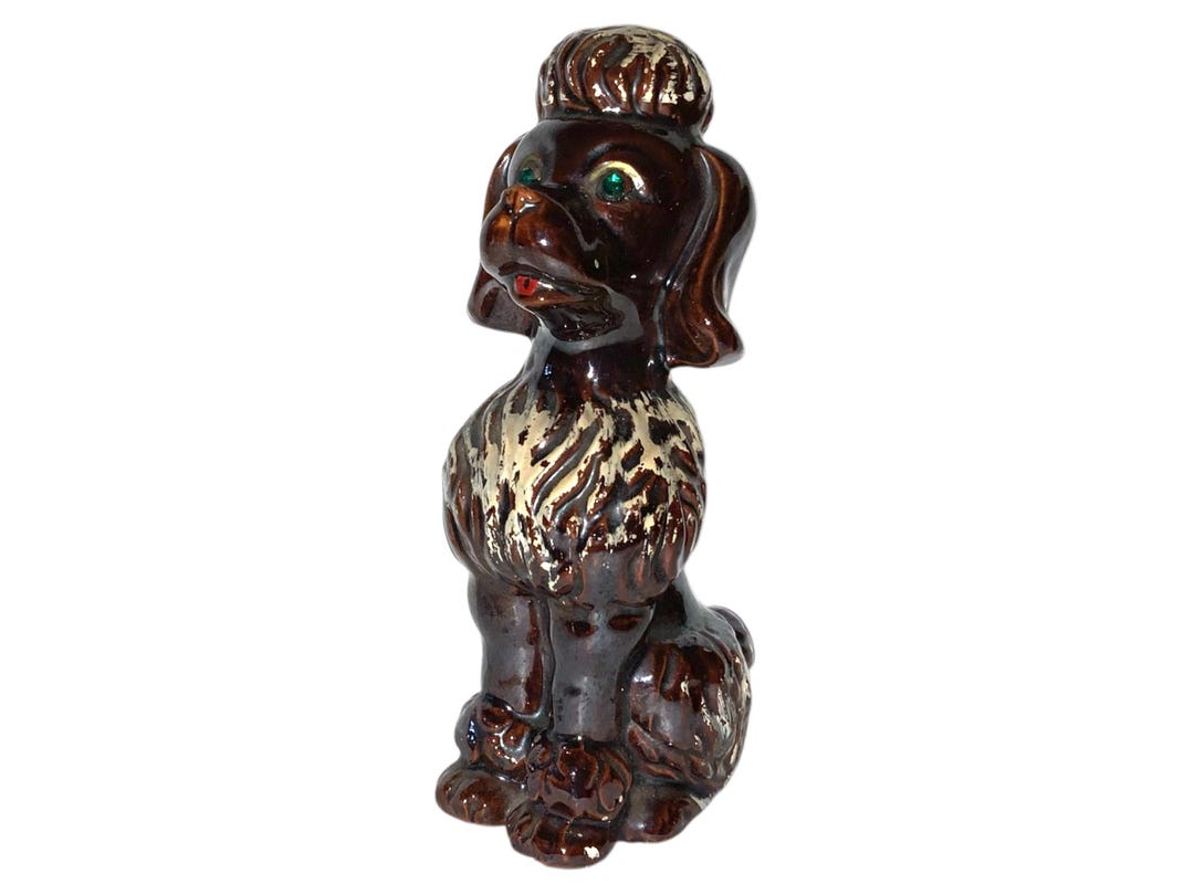 Vintage 1950’s Redware Poodle Dog Statue Figure Figurine Doggie Artmark ...