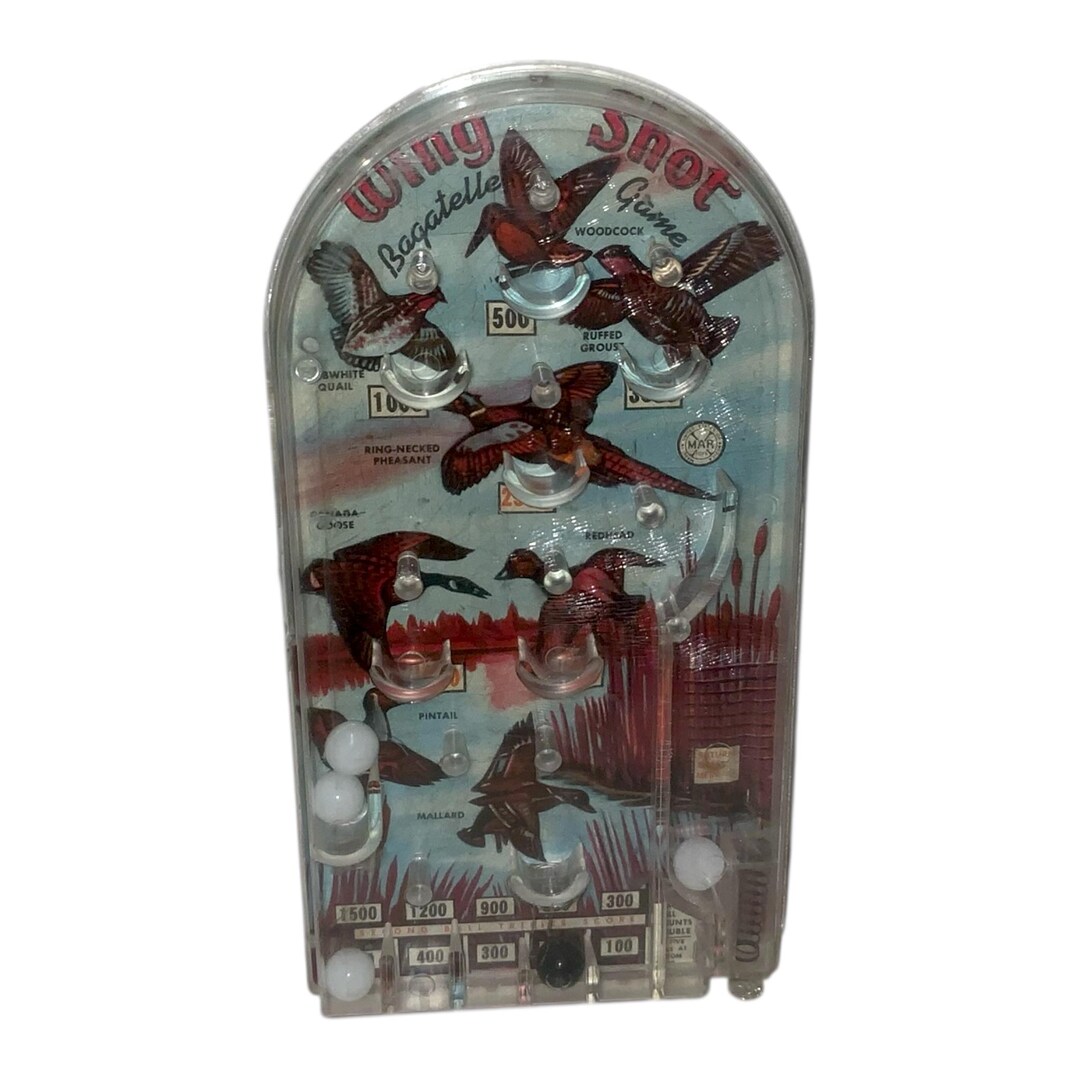 Vintage Marx Bagatelle Wing Shot Marble Game Pinball 1950’s Toy Ducks ...