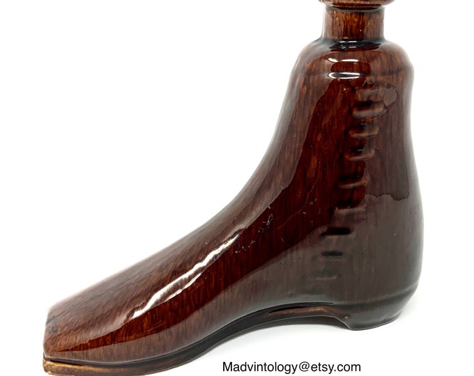 Antique 19th Century Rockingham Bennington Pottery Boot Shoe Flask ...