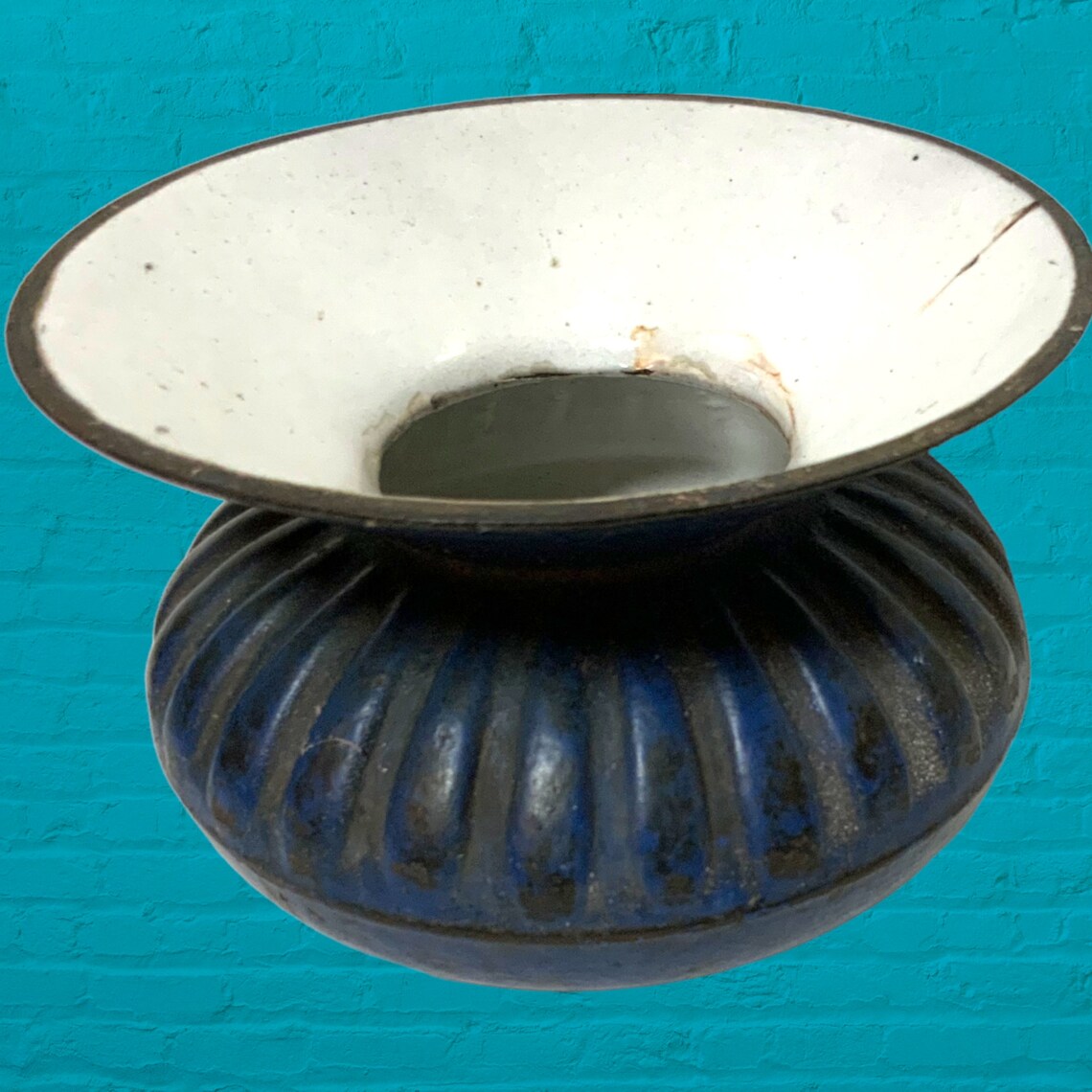 Antique Railroad Cast Iron Spittoon Cuspidor Enamel Lined RARE - Etsy