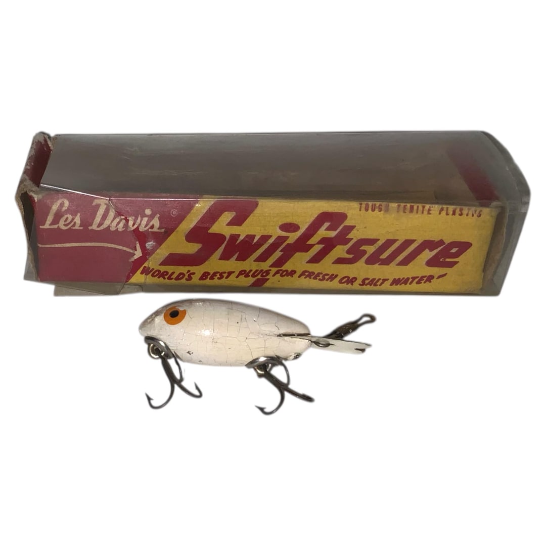 Vintage Les Davis Swiftsure Fishing Lure Bait Tackle Wood Lure Original ...