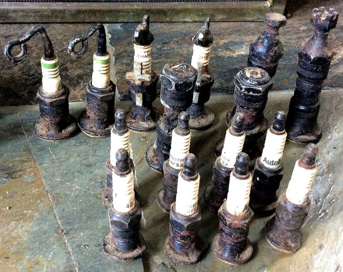 RARE Handmade Americana Spark Plug Chess Set Autolite AC Game Pieces ...