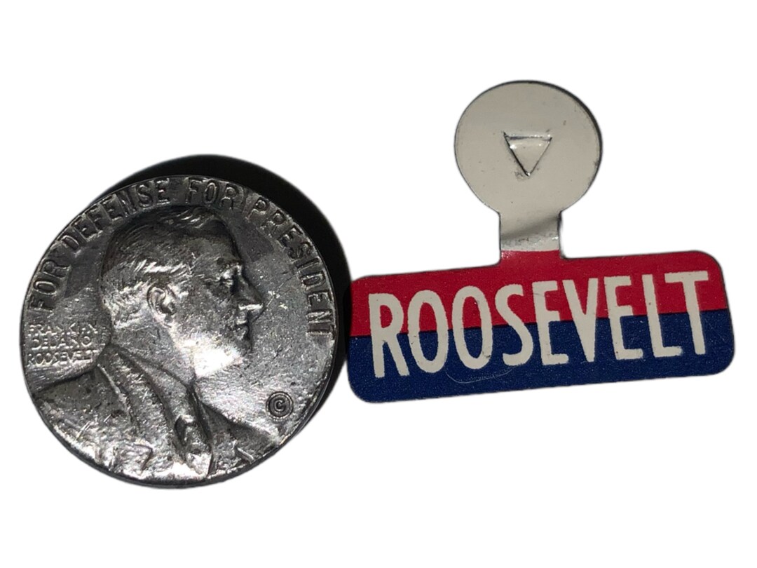 Vintage Franklin D. Roosevelt FDR Political Button Presidential ...
