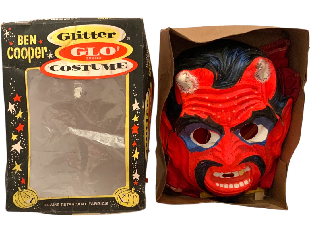 Vintage Devil Ben Cooper Glitter Glo Costume in Original Box Size Med 8 ...