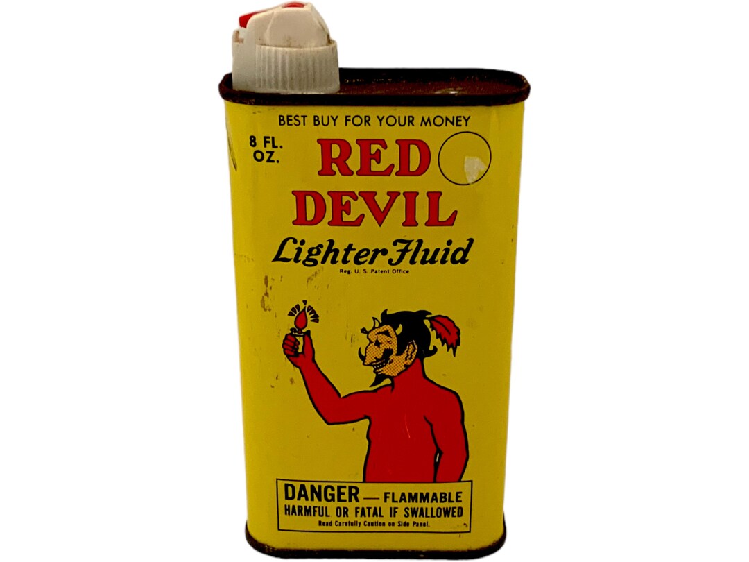 Advertising Red Devil Lighter Fluid Advertising Metal Tin Can Vintage ...