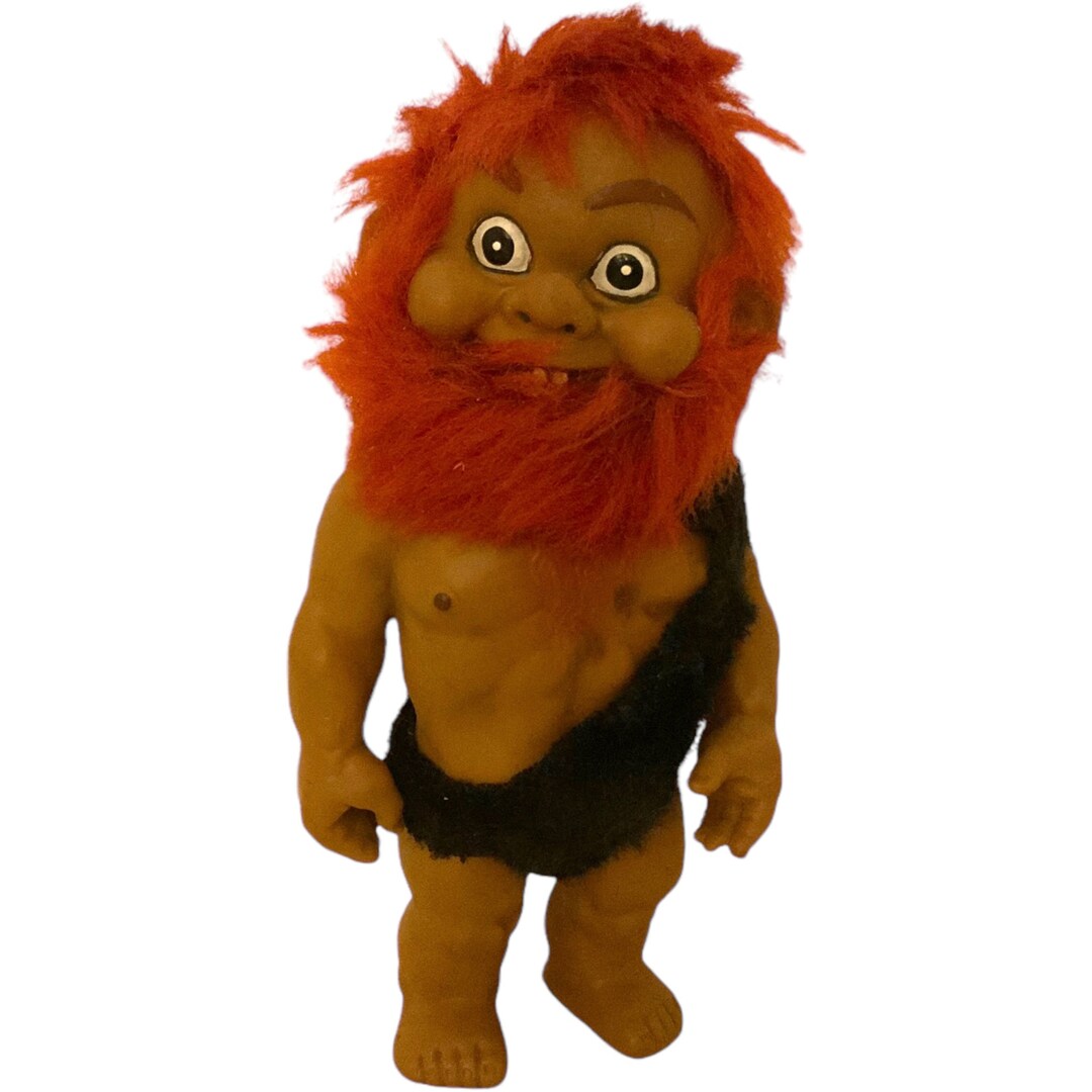 Vintage Cave Man Troll Doll Figure Made in Japan by SARCO 1969 Mini Zoo ...