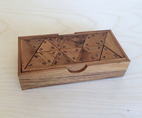 Numbers Triangle Dominoes Handmade Wooden Game Wooden Game | Etsy