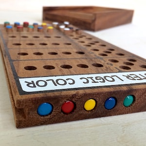 Mastermind Handmade Wooden Board, Wooden Family Game, Wood Eco Game ...